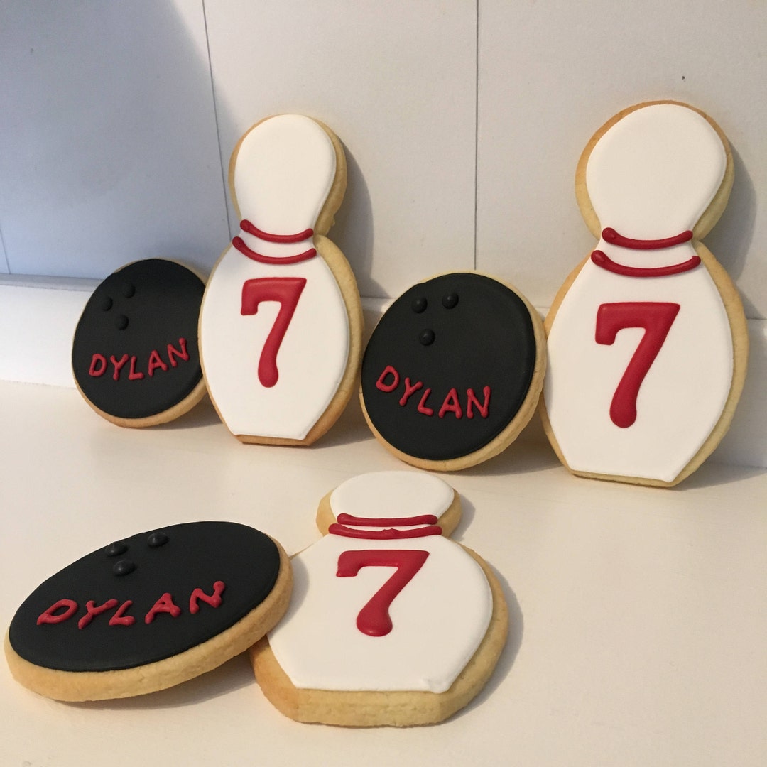 Custom Bowling Ball and Pin Cookies 1 Dozen - Etsy