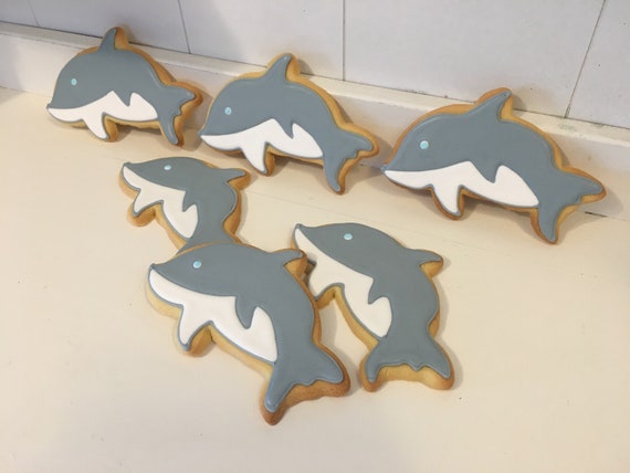Dolphin Hand Decorated Sugar Cookies by Baked | Catch My Party