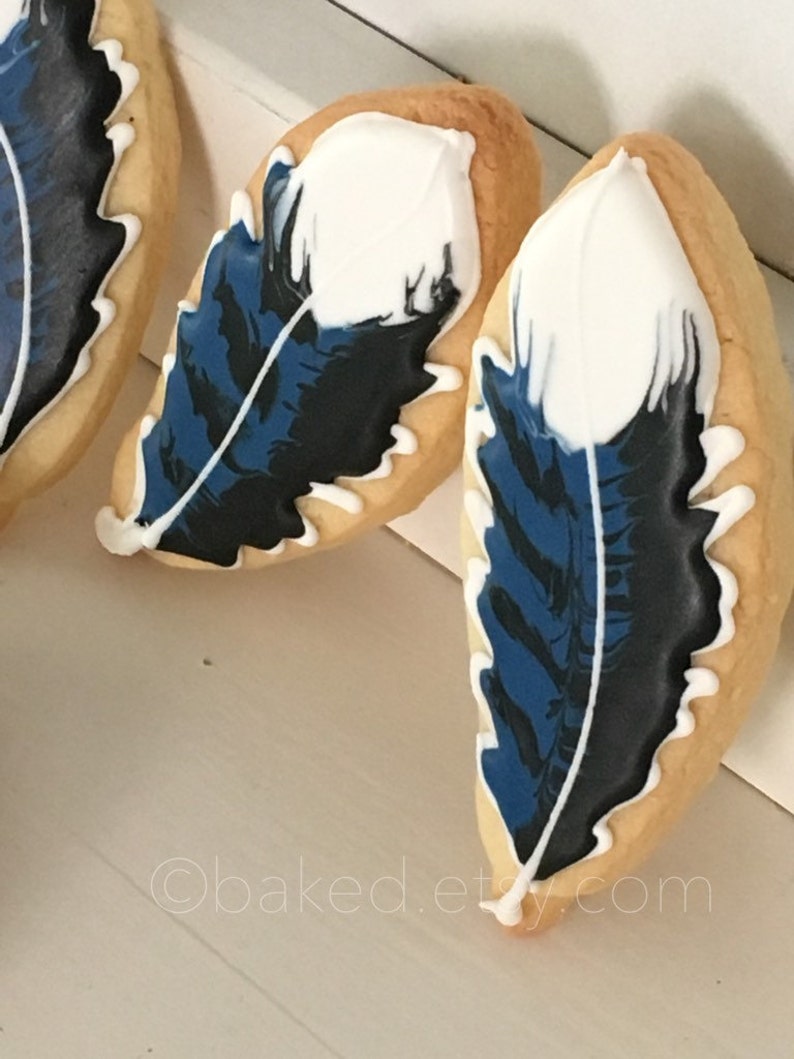 Blue Jay Feather Decorated Sugar Cookies 1 Dozen - Etsy