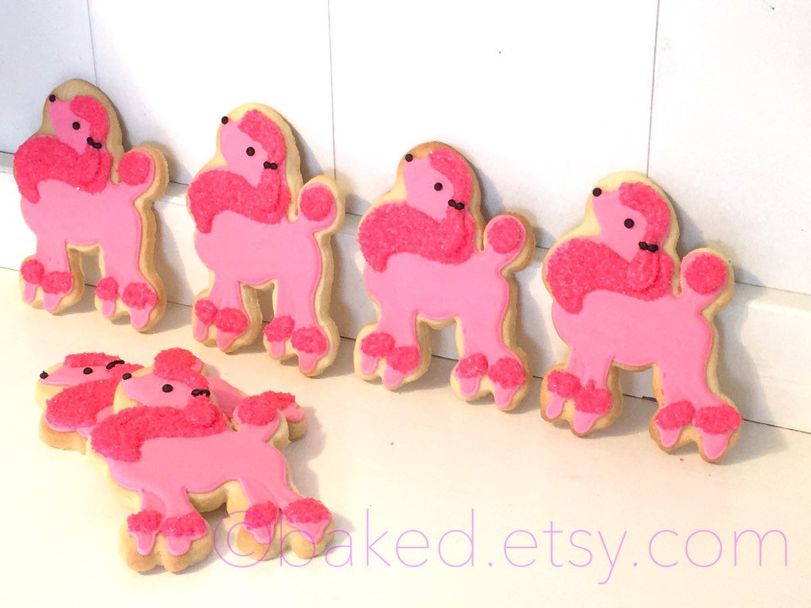Pink Poodle Hand Decorated Iced Sugar Cookies 1 Dozen - Etsy