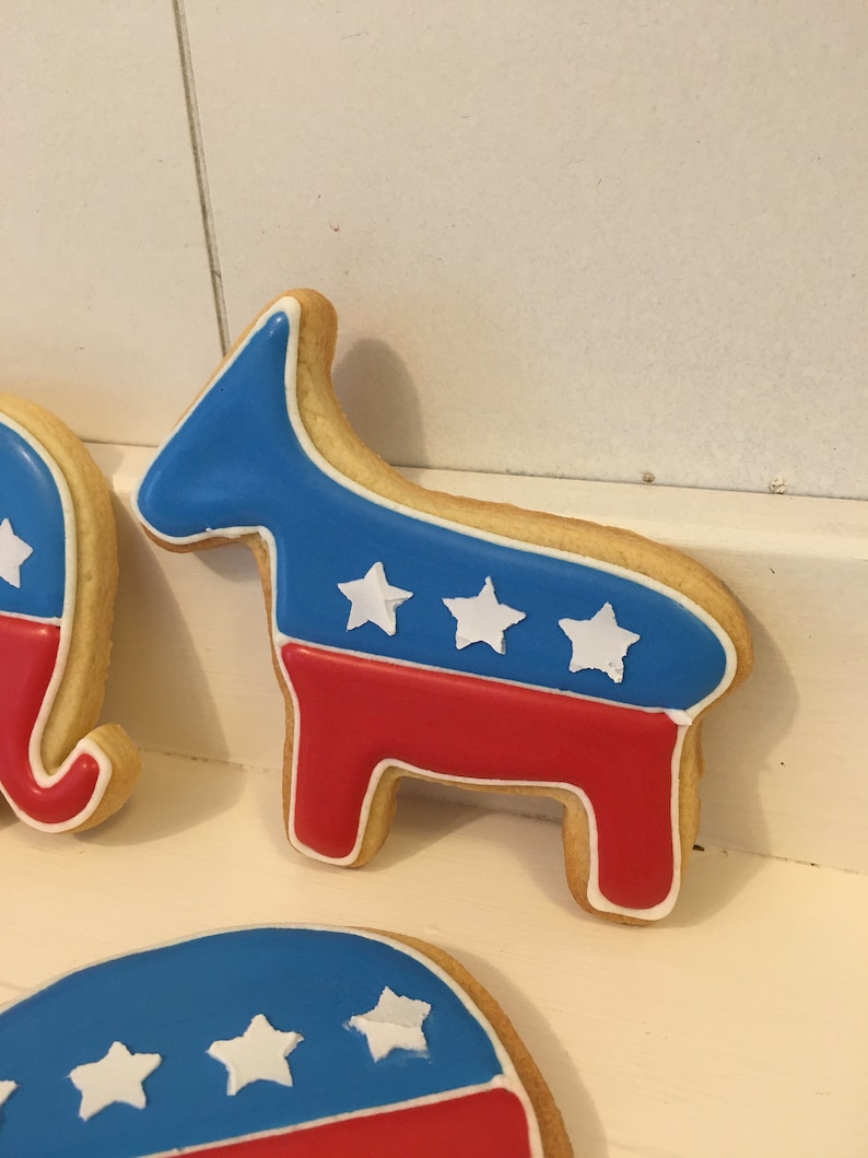 Political Republican Elephant Democrat Donkey Cookies - Etsy