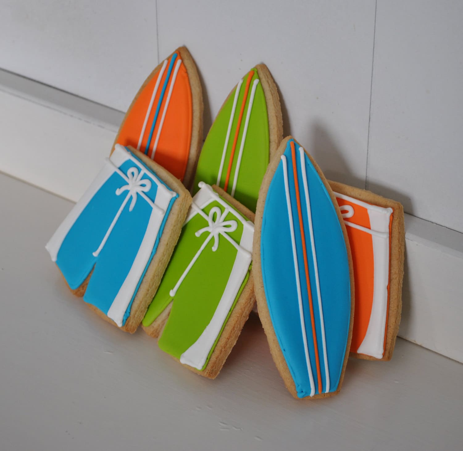 Surfboard Hand Decorated Sugar Cookies - 1 Dozen - Etsy