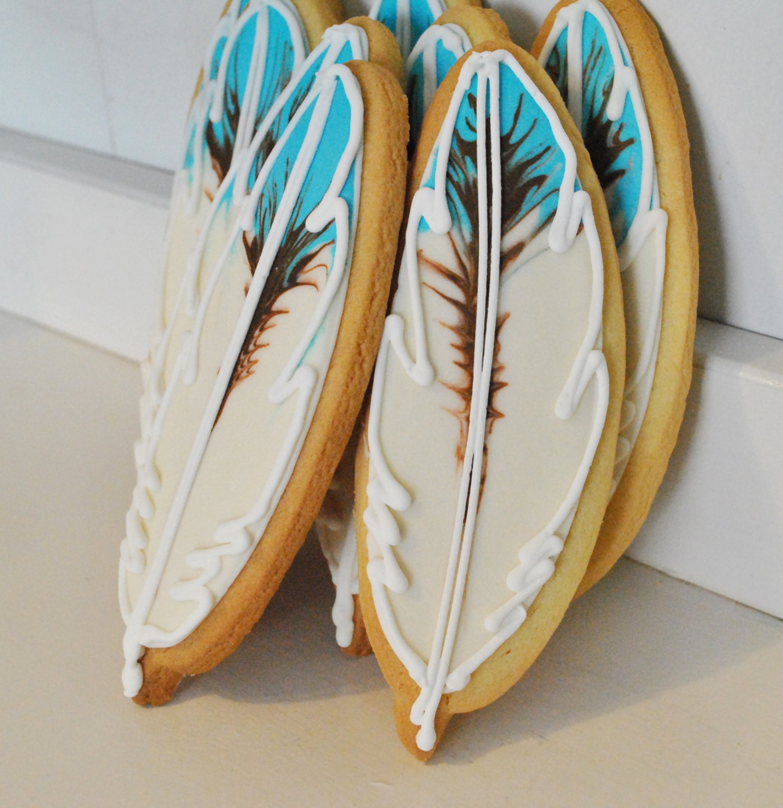 Feather Hand Decorated Sugar Cookies 1 Dozen - Etsy