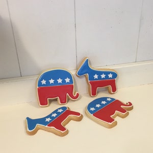 Political Republican Elephant Democrat Donkey Cookies - Etsy
