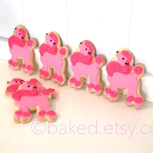 Pink Poodle Hand Decorated Iced Sugar Cookies - 1 Dozen - Etsy