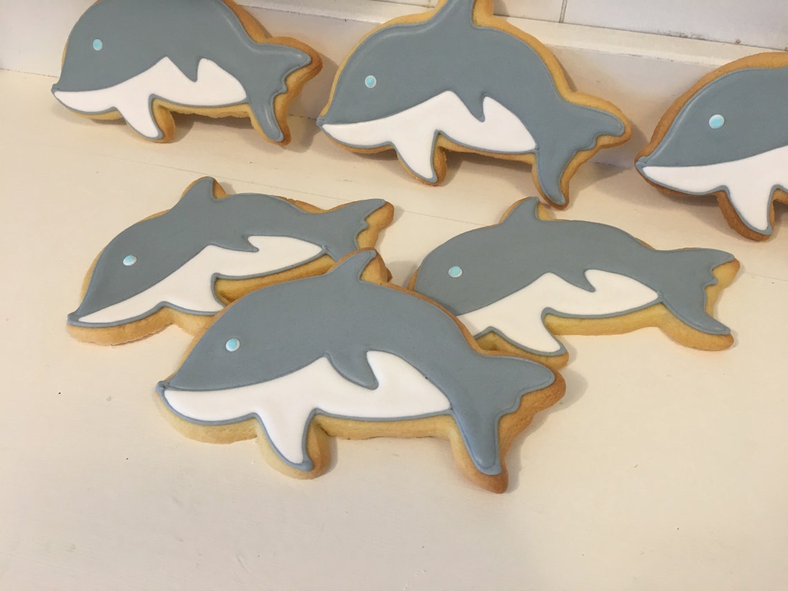 Dolphin Hand Decorated Sugar Cookies - Etsy