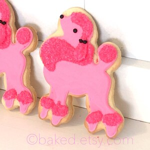 Pink Poodle Hand Decorated Iced Sugar Cookies - 1 Dozen - Etsy