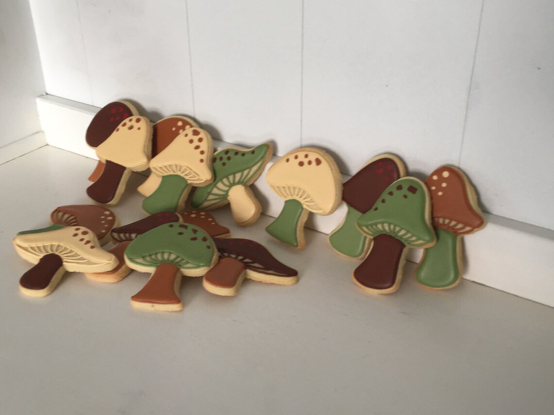 Woodland Mushrooms Hand Decorated Cookies - 1 Dozen - Etsy