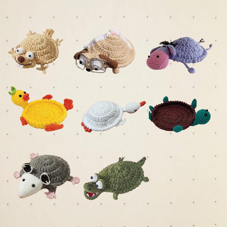 22-in-1 Animal Crochet Coaster Patterns, Mug Hugger Bundle, Animals Cup ...