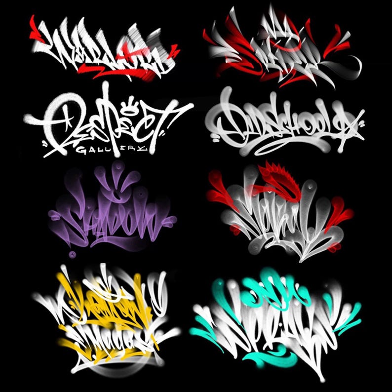 40 Procreate Spray Brushes: Graffiti & Lettering (digital Download) - Etsy