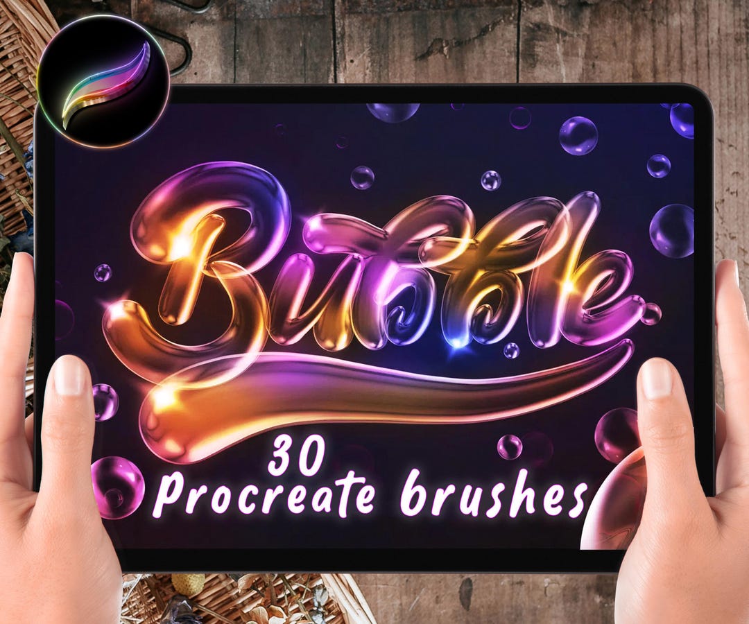 30 Bubbles Procreate Brushes, Bubble Cluster, Soap Bubbles Procreate ...