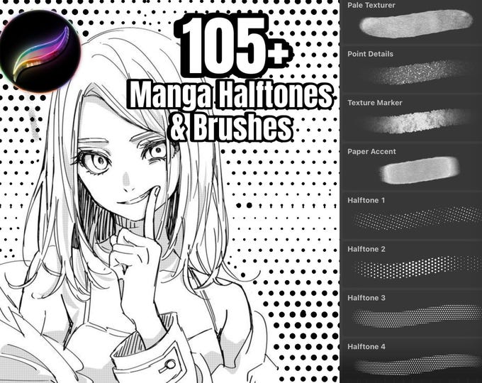 133 Procreate Manga Storyboard Templates and Halftone Brushes ...
