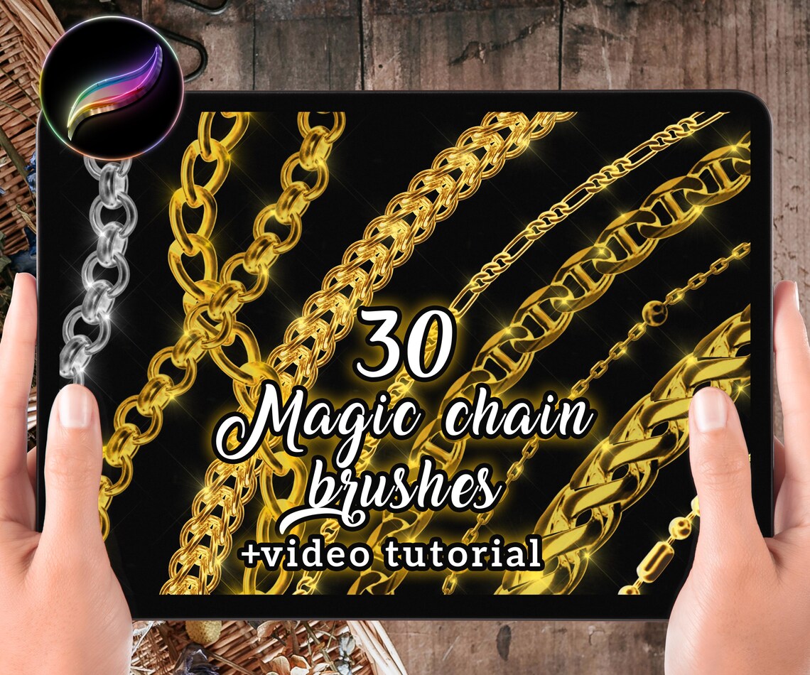 30 Procreate 3D Chain Brushes | Procreate Necklace Brush, Procreate ...