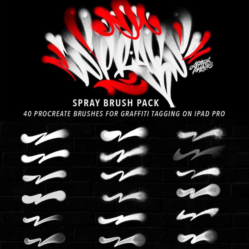 40 Procreate Spray Brushes: Graffiti & Lettering (digital Download) - Etsy