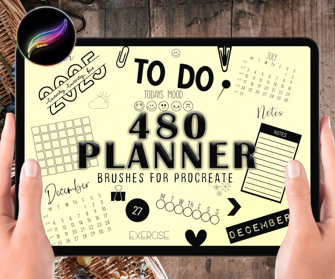 480 Procreate Ultimate Planner BUNDLE, Procreate Planner Stamps ...