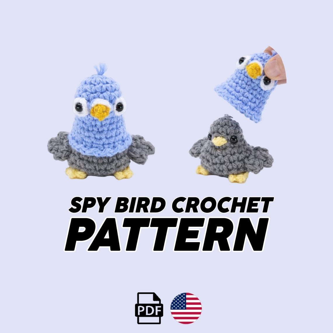 Hide the Bird Amigurumi Crochet Pattern | Spy Hooded Plush Toy, Pigeon ...