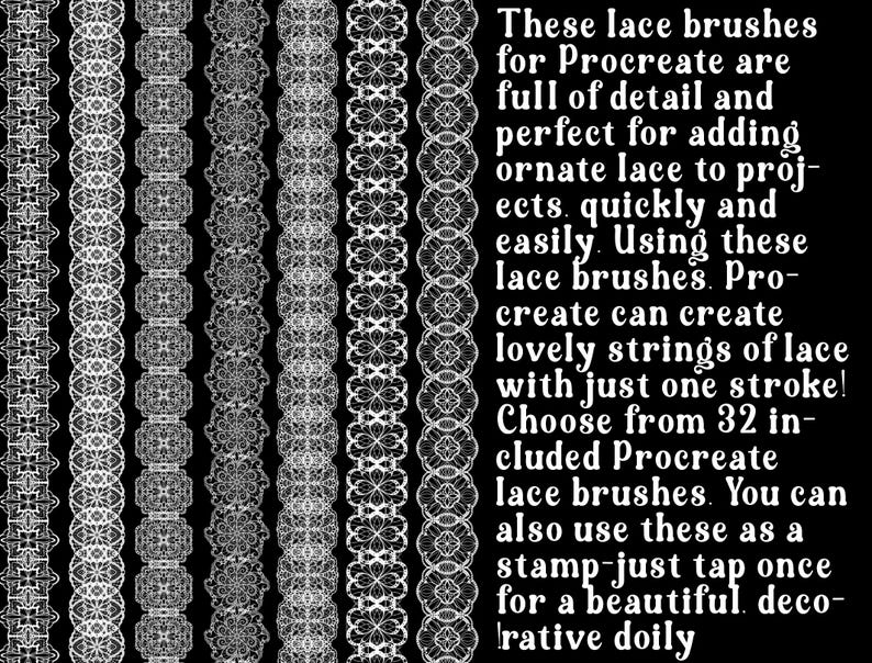 32 Procreate Realistic Lace Textures Procreate Lace Seamless Brushes ...