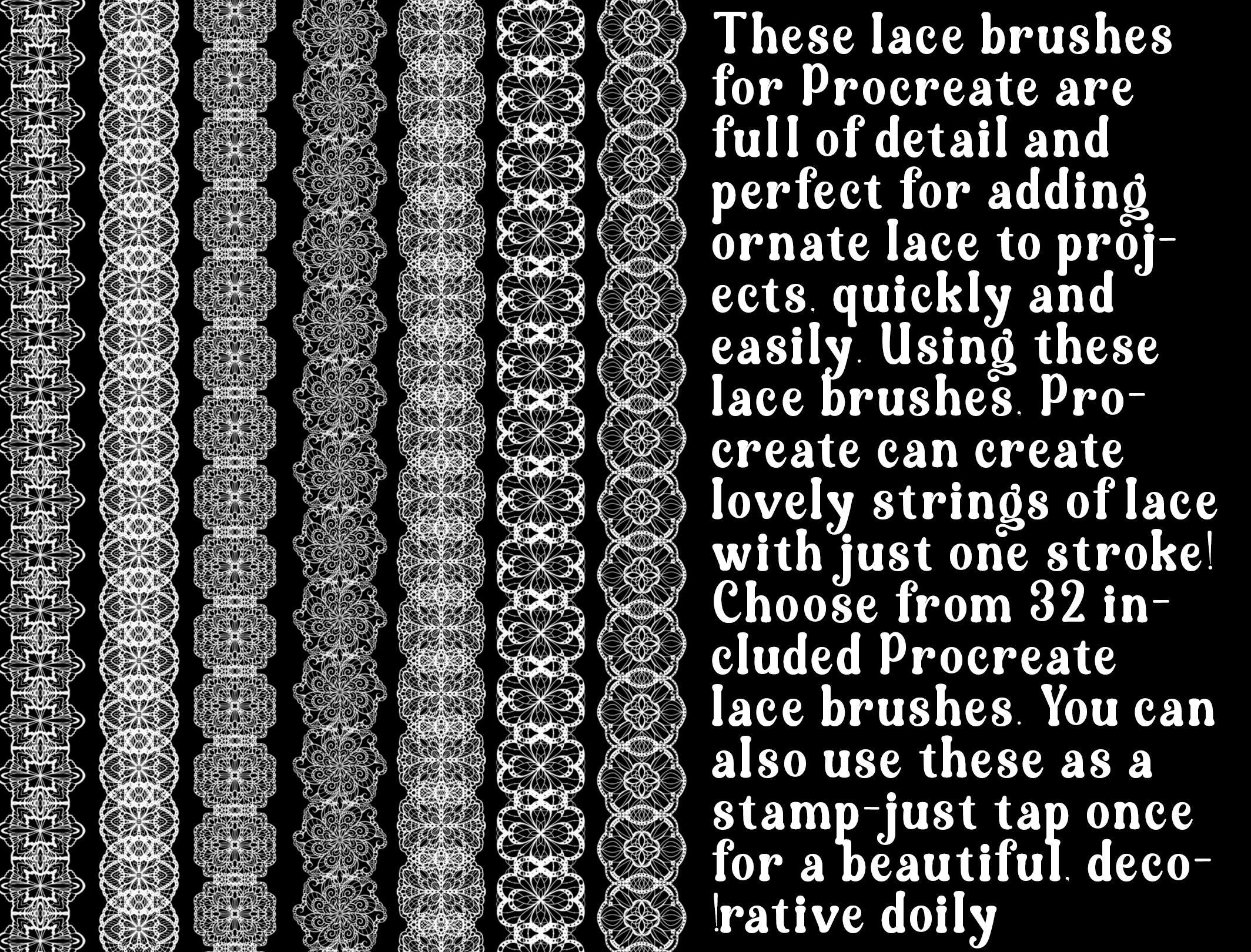 32 Procreate Realistic Lace Textures | Procreate Lace Seamless Brushes ...