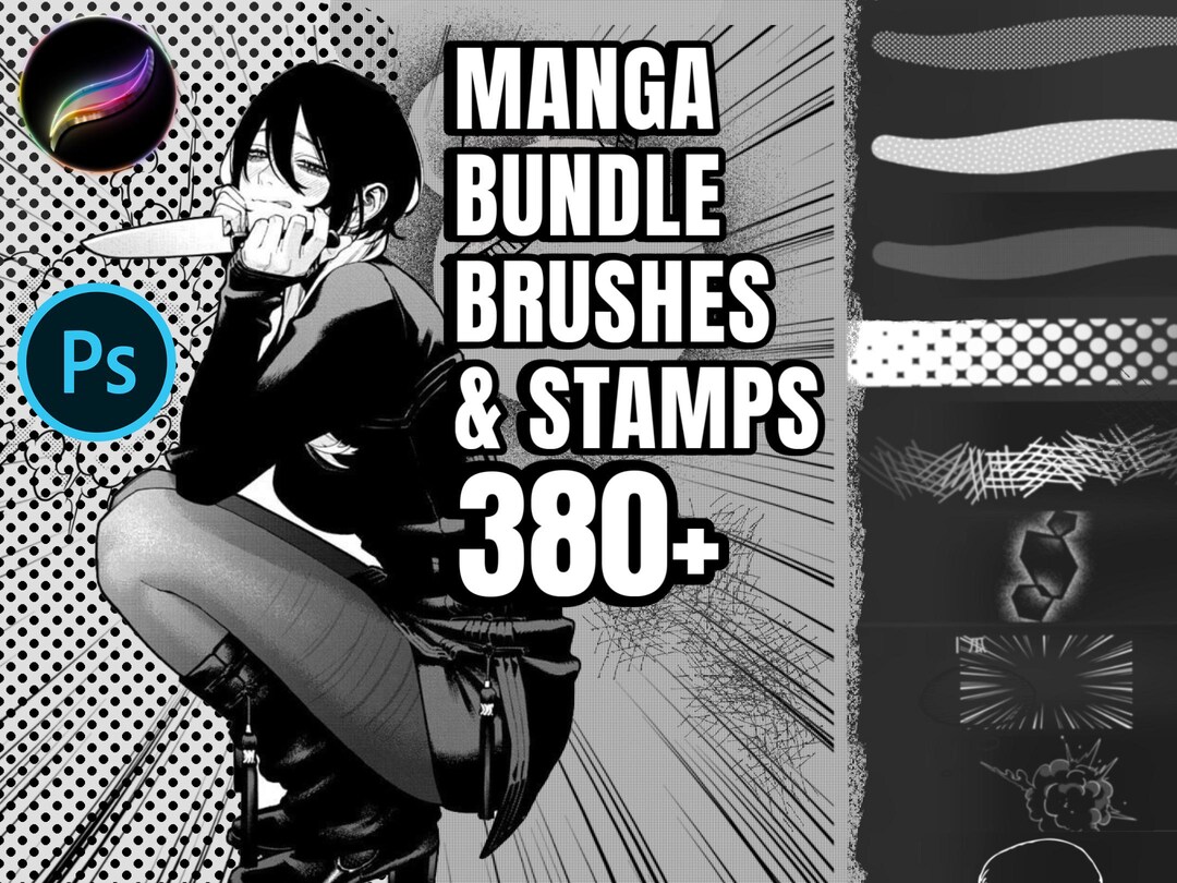 Manga Procreate Brushes: Halftone Comic Brushset (digital Download) - Etsy