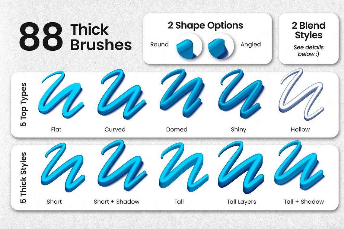 3D Brush Bundle for Procreate 3D Brushes for Procreate, Digital Brush ...