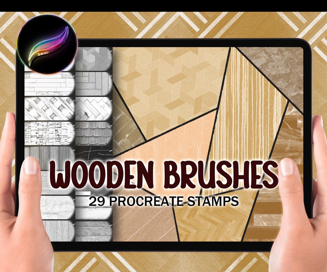 Wood Texture Procreate Brushes: Realistic Grain & Knots (digital ...