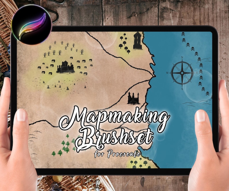 Mapmaking Procreate, Fantasy Map Creator for Procreate, 60 Brushes ...