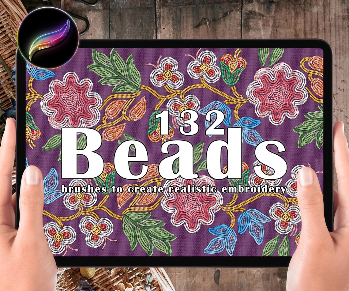 Procreate 3D Beads Brushes: Jewelry & Embroidery Design (digital ...