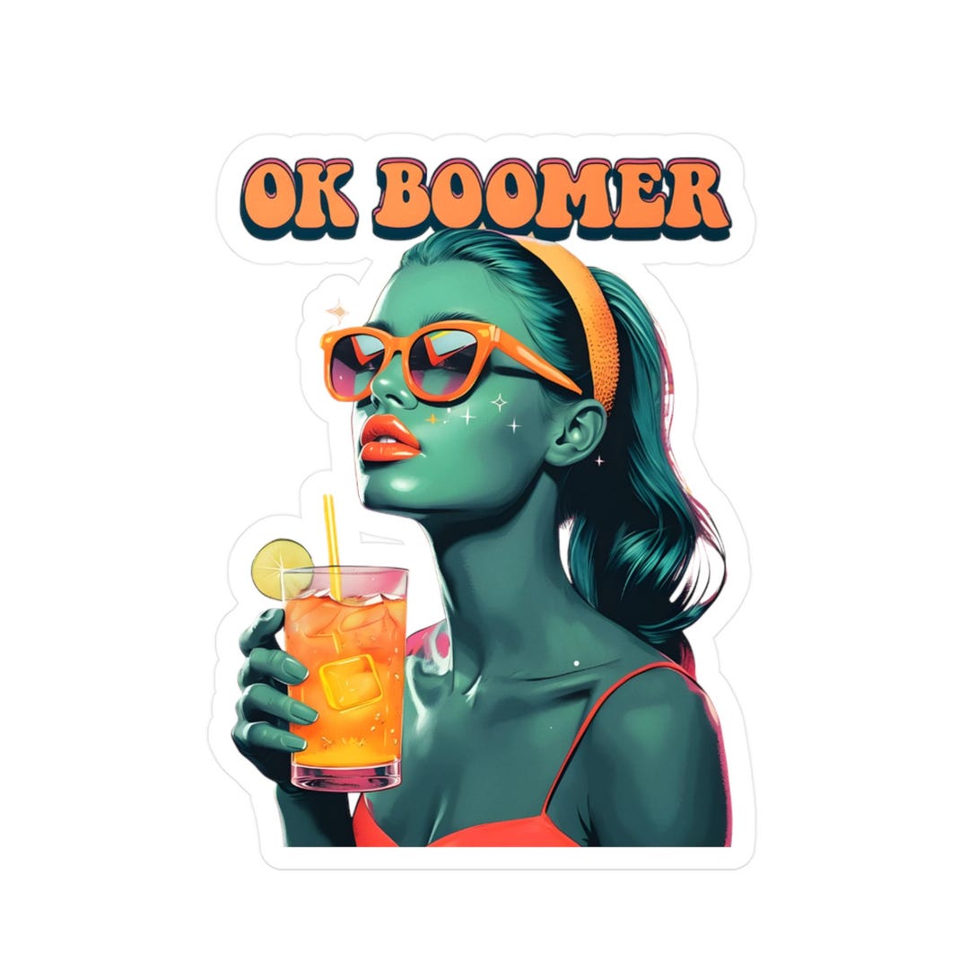 Retro OK Boomer Vinyl Decals, Fun Stickers for Laptops, Water Bottles ...