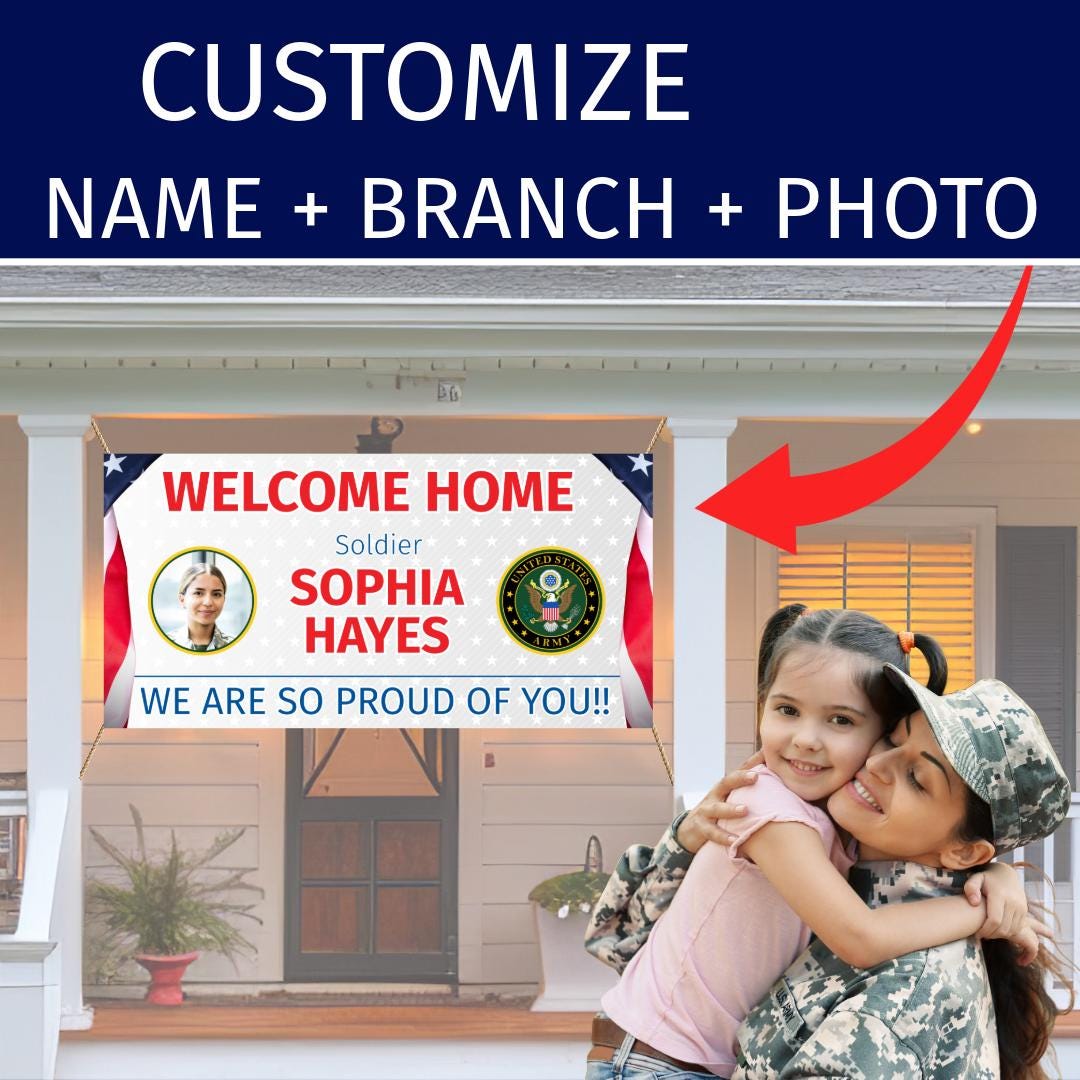 Welcome Home Banner / Military Homecoming Sign / Deployment Poster ...