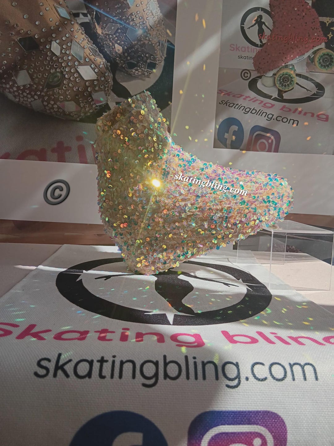 Boot Covers for Ice and Roller Skates "go Sparkle Baby" Range in Beige ...
