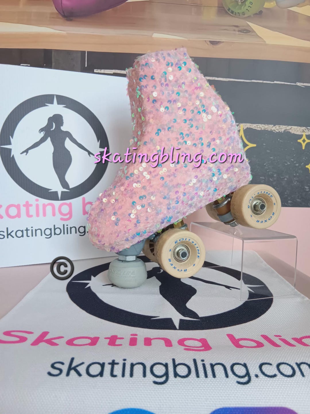 Skate Covers for Ice and Roller Skates "fairy Dust" Range in Baby Pink ...