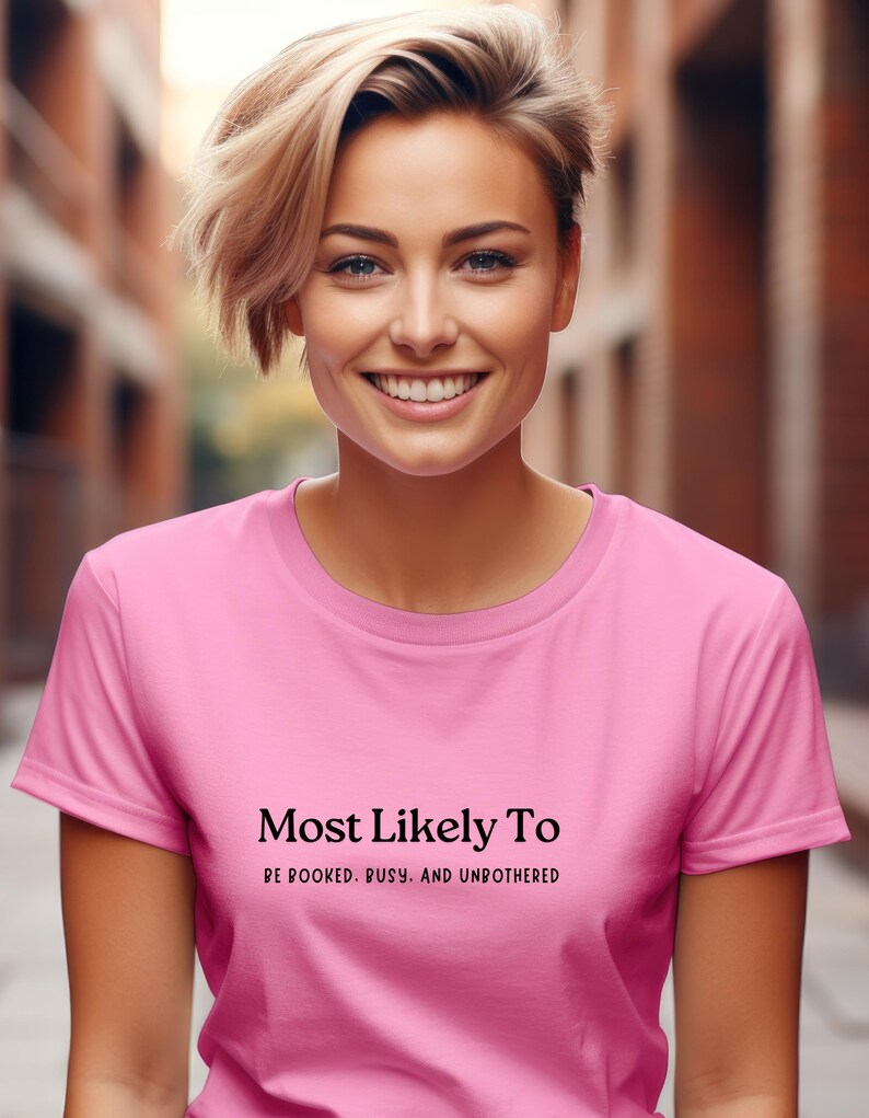 Most Likely to Be Booked Busy and Unbothered Women Funny Tee - Etsy Canada