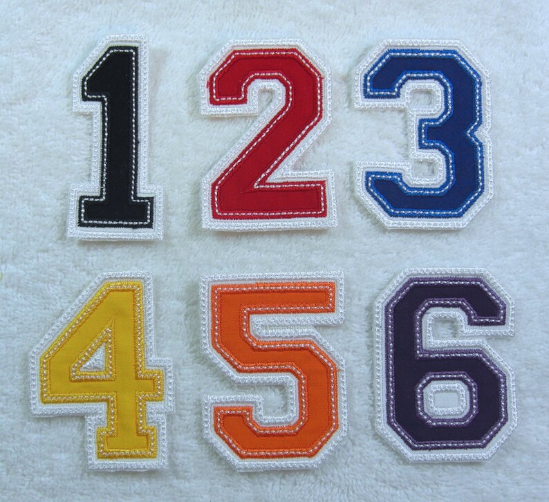 3 Inch Double Varsity Number Fabric Embroidered Iron On Patch | Etsy
