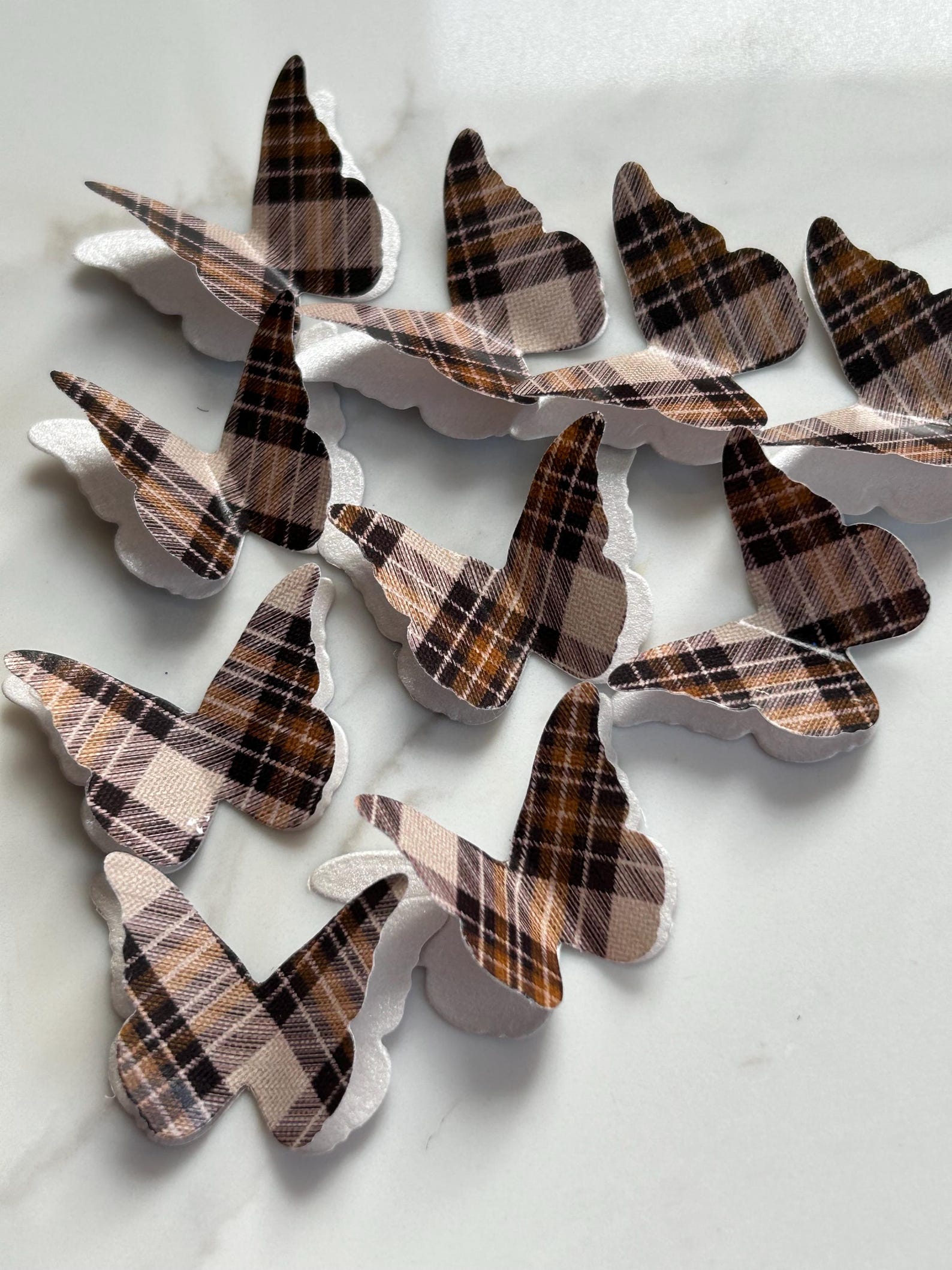 25 Burns Tartan and Shimmer Paper 3D Butterflies, Table Confetti, Burns ...