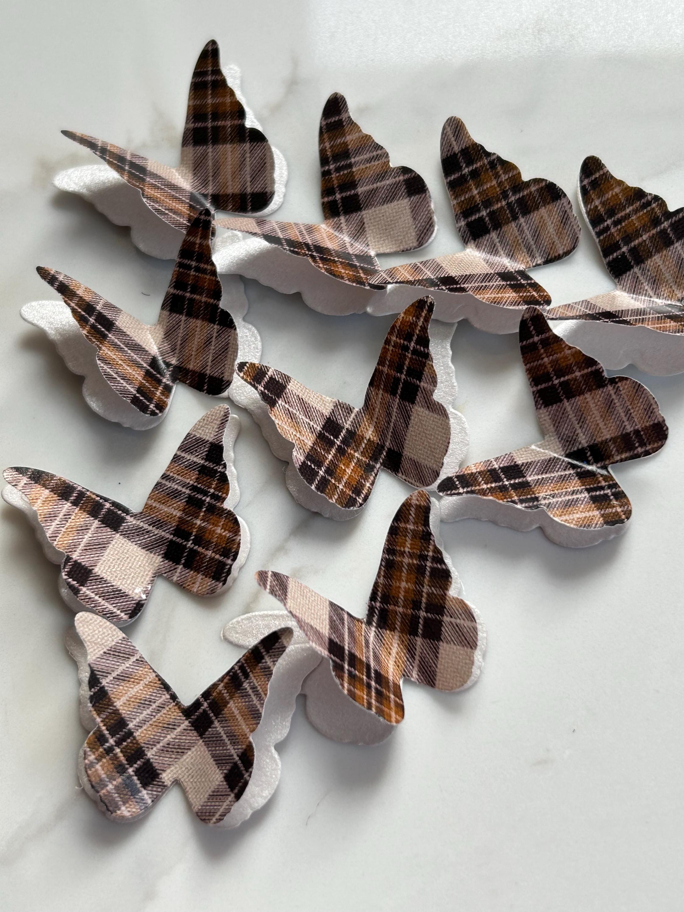 25 Burns Tartan and Shimmer Paper 3D Butterflies, Table Confetti, Burns ...