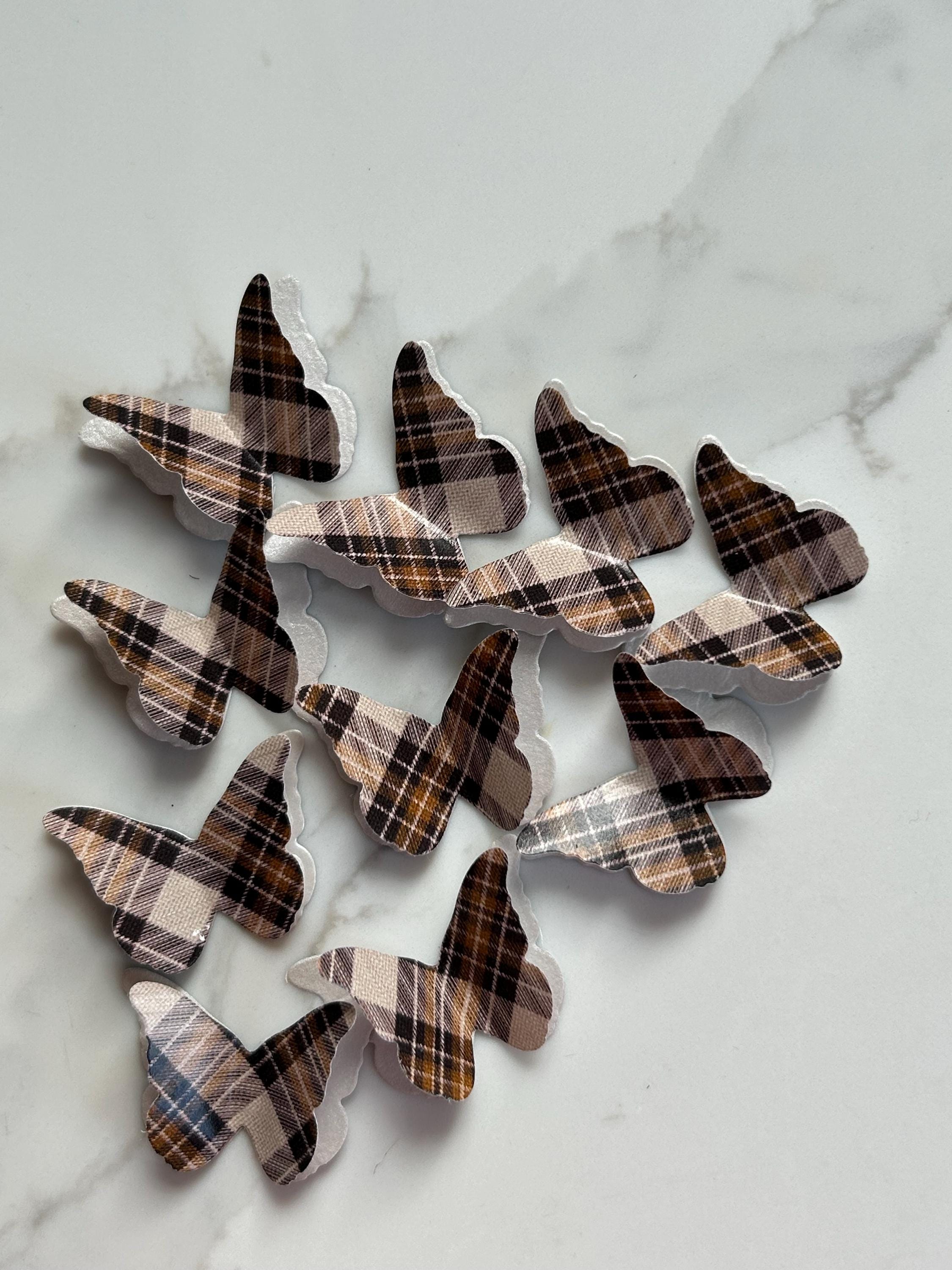 25 Burns Tartan and Shimmer Paper 3D Butterflies, Table Confetti, Burns ...