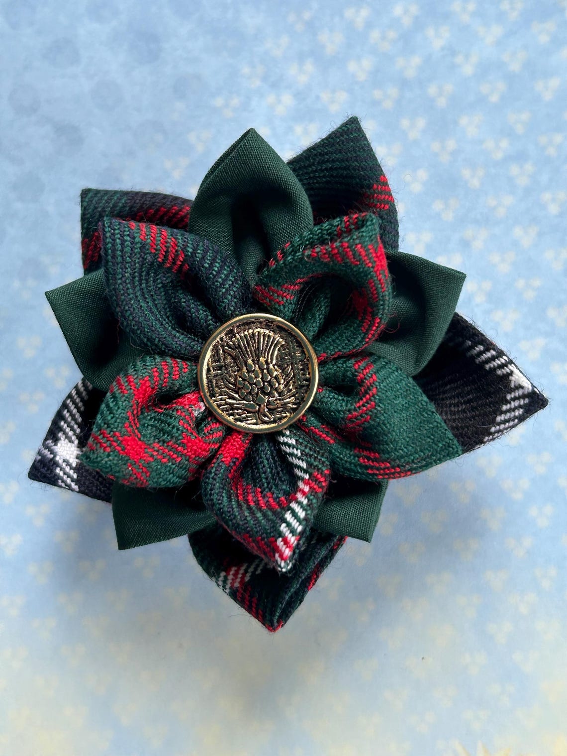 Hand Made Royal Stewart Tartan 3D Flower Rosette Brooch - Etsy