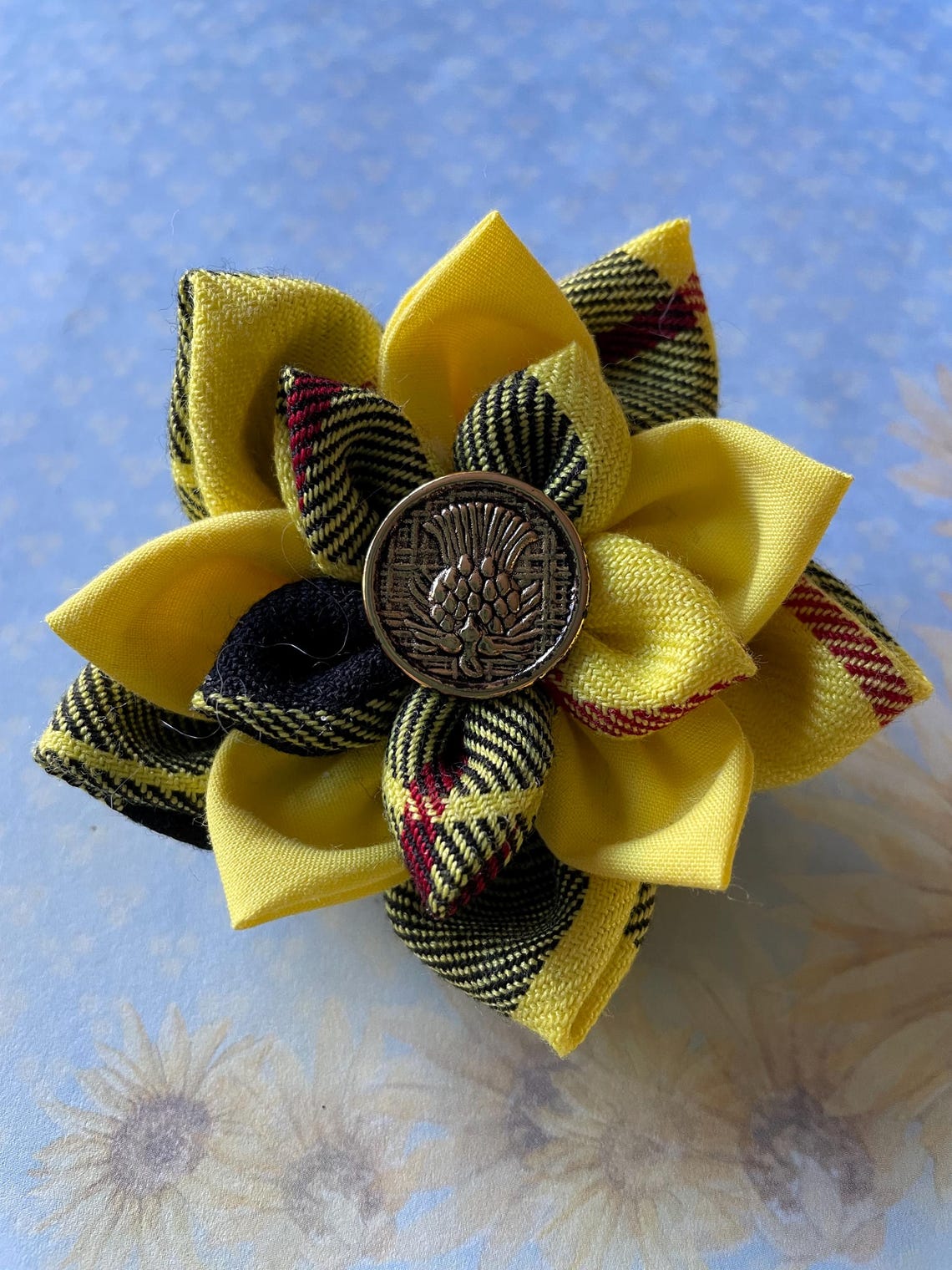 Hand Made Royal Stewart Tartan 3D Flower Rosette Brooch - Etsy