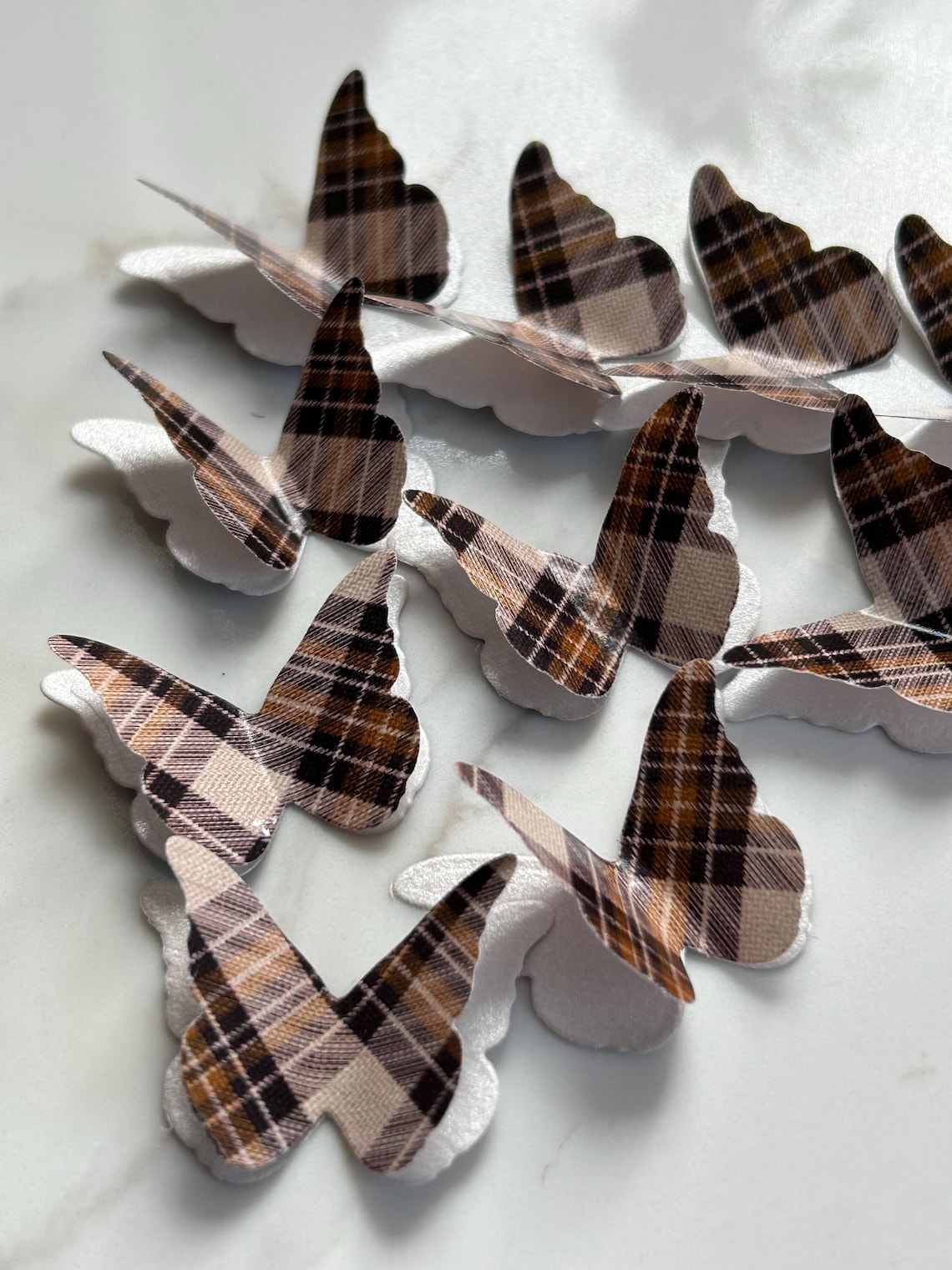 25 Burns Tartan and Shimmer Paper 3D Butterflies, Table Confetti, Burns ...