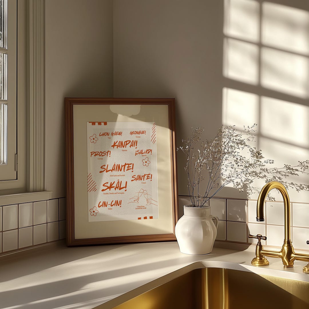 Vintage Global Cheers Wall Art Instant Download Printable Retro Bar ...