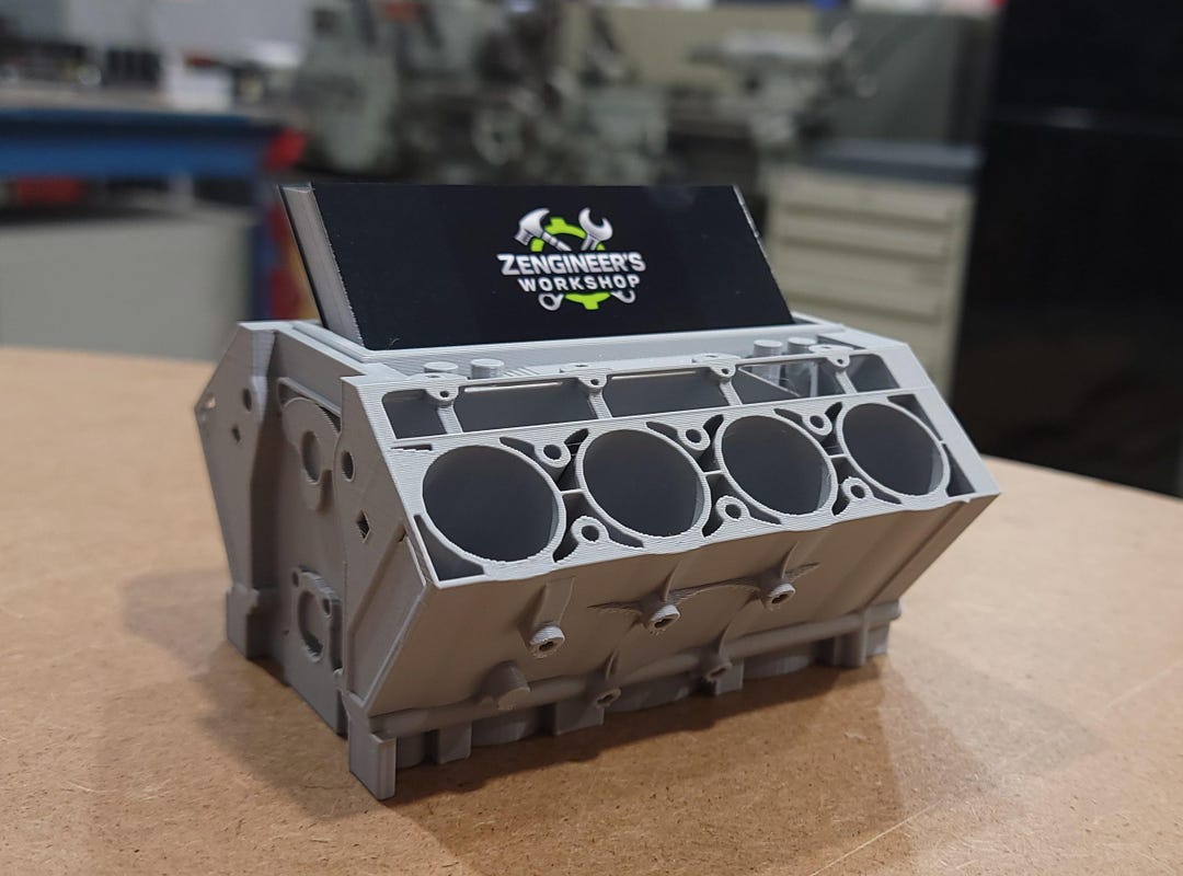 V8 Engine Business Card Holder – Unique Garage Desk Accessory for ...