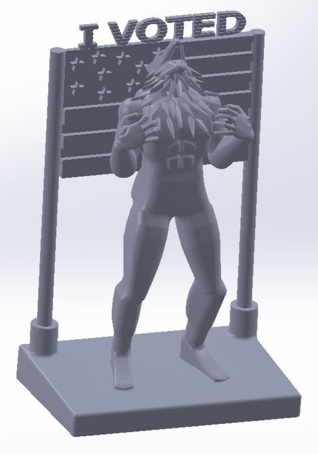 I Voted Wolf 3D Printing, Files, STL, Toys, Ornament, Novelty ...