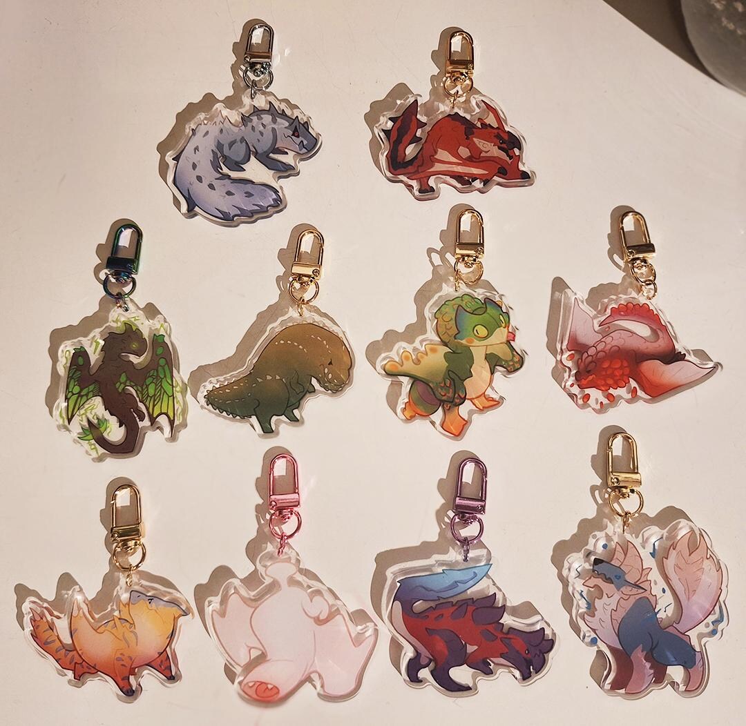 Monster Hunter Chibi Keychains - Etsy