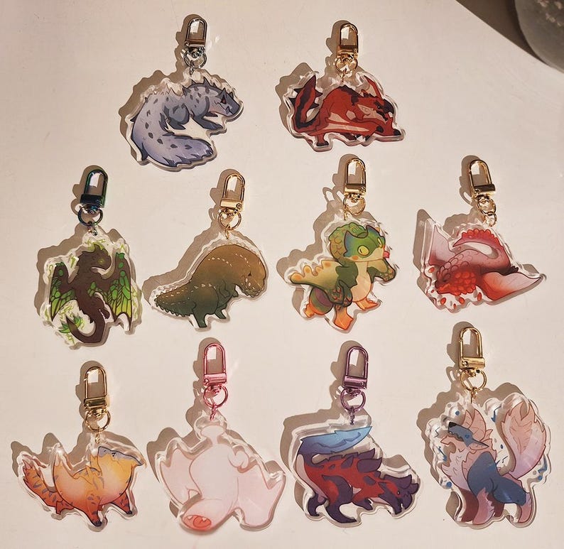 Monster Hunter Chibi Keychains - Etsy