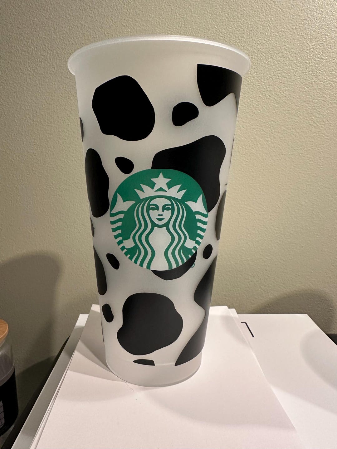 Cow Print Starbucks Tumbler: Personalized Cold Drink Cup With Lid and ...
