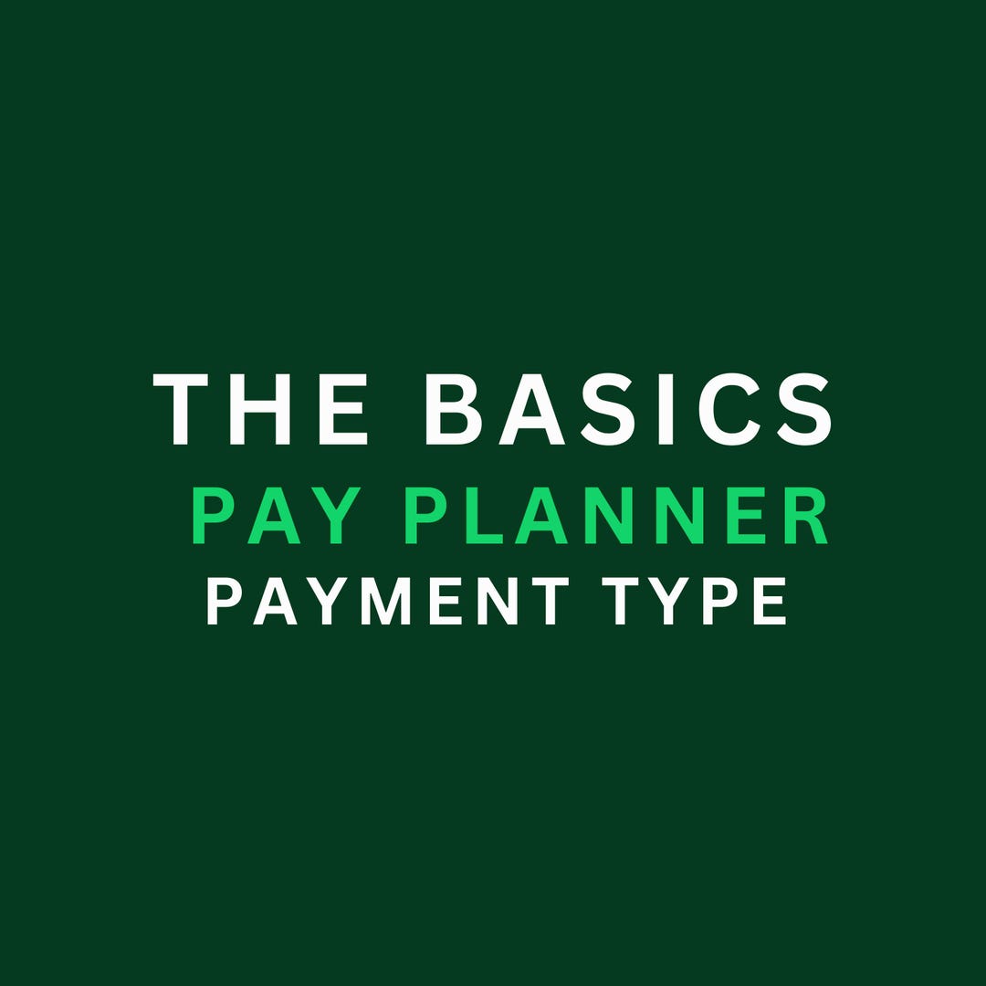 The Basics: Pay Planner - Payment Type - Etsy