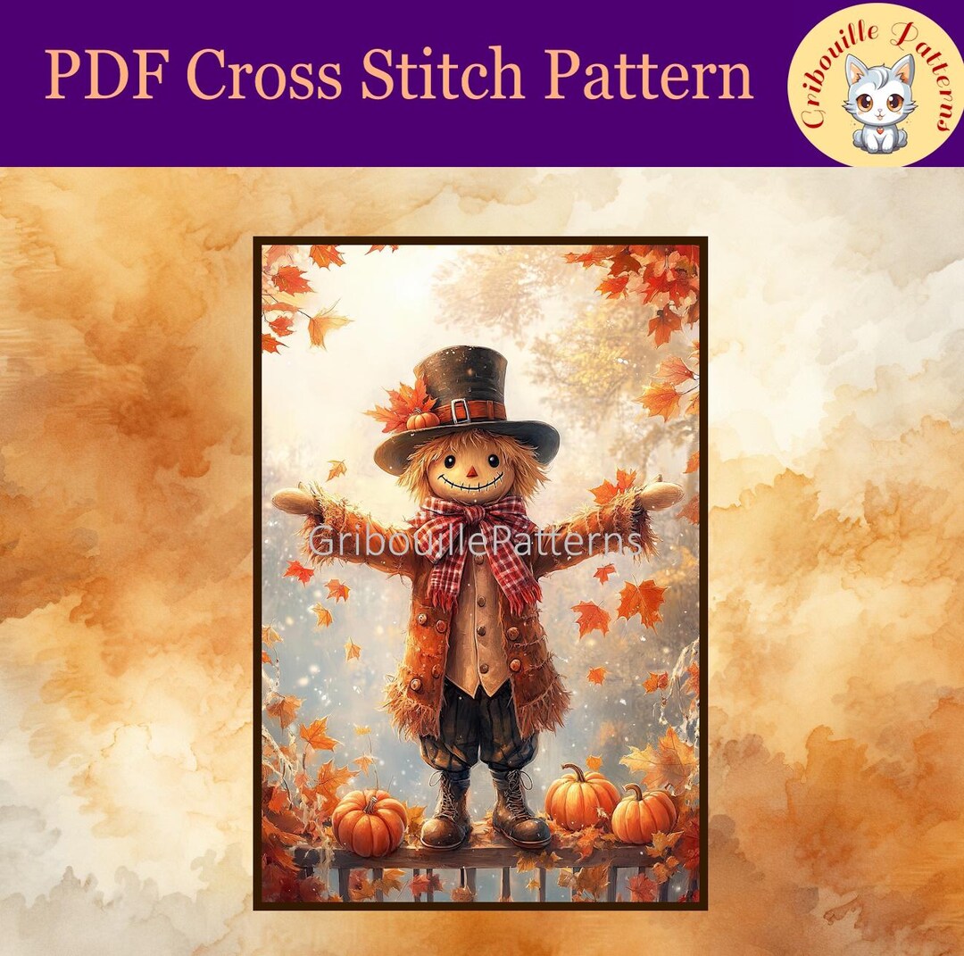 The Happy Little Scarecrow, Cross Stitch Pattern, PDF, PK & Saga ...