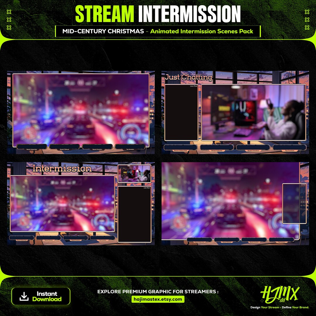 Mid Century Christmas Animated Intermission Scenes for Twitch, Kick ...