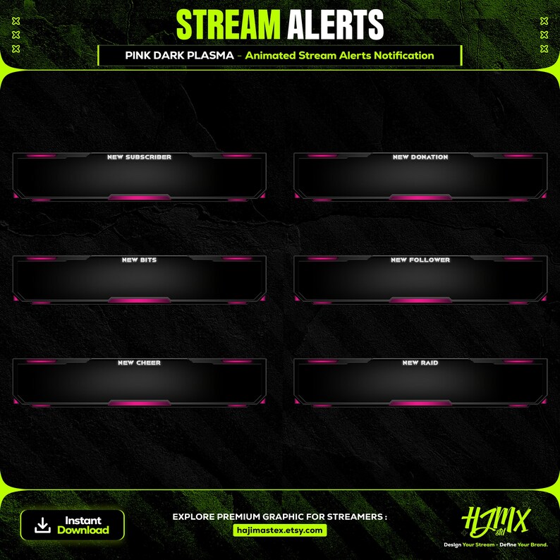 Galaxy Pink Dark Plasma Animated Alerts Notification for Stream ...