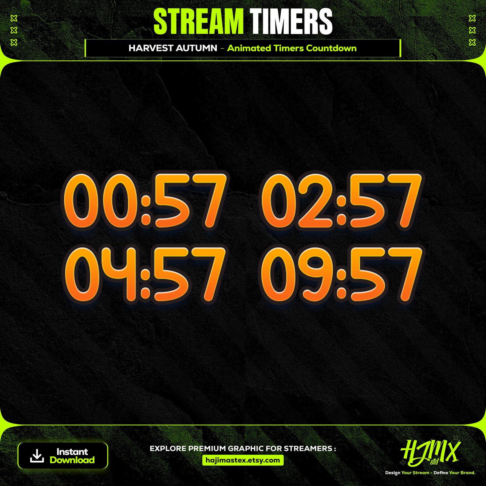 Harvest Autumn Animated Stream Timers: Twitch, Youtube, Kick (digital ...